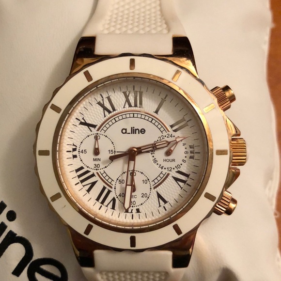 a_line | Accessories | Aline White And Gold Watch | Poshmark